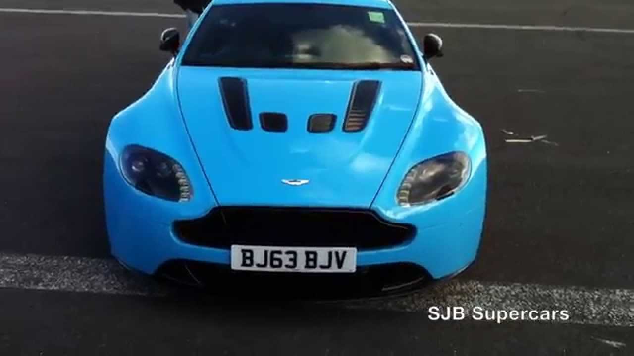 Baby Blue Aston Martin V12 Vantage Walkaround - YouTube