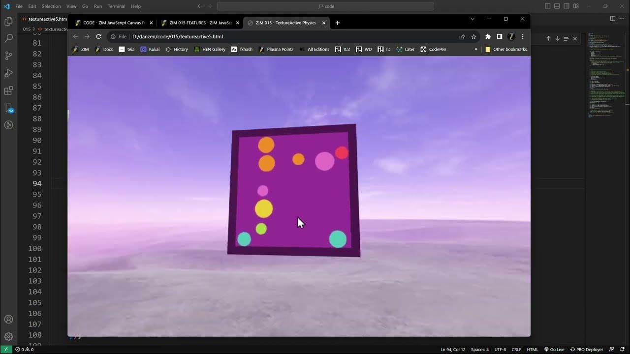 ZIM Explore! 77. TextureActives 3 - with #physics on textures in three.js and the Canvas and ...