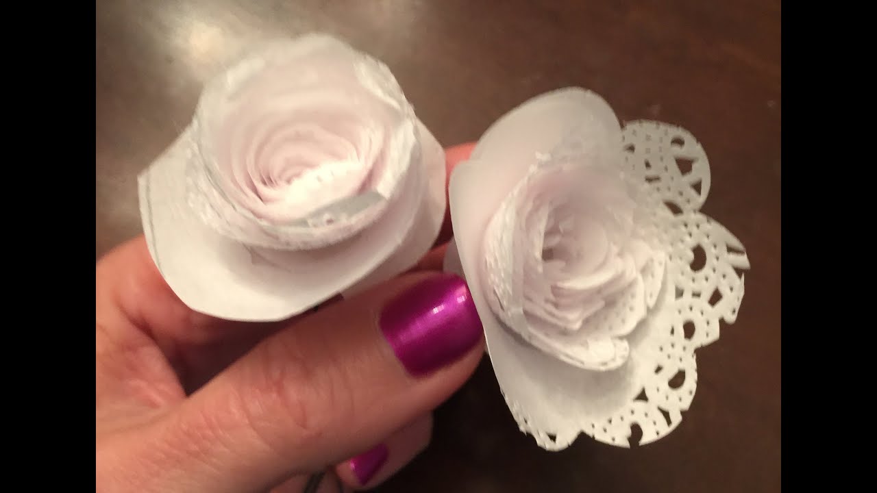 Rolled Paper Doily Flower - YouTube