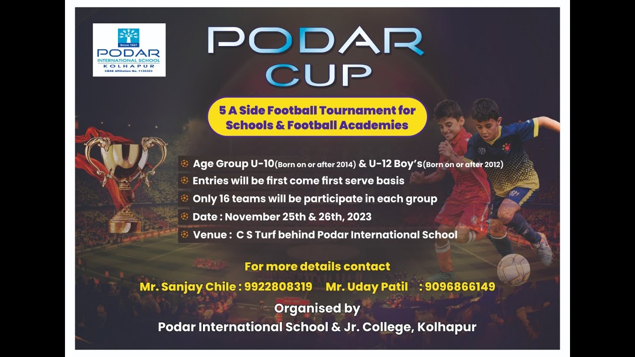 Podar Cup Football Championship 2023: A Celebration of Young Talent ...