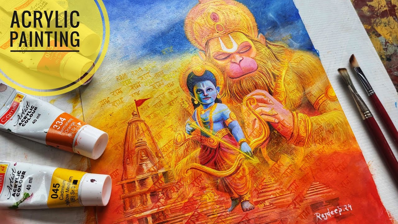 Ayodhya Ram Mandir Special Painting With Acrylic | Ram Lalla Painting ...