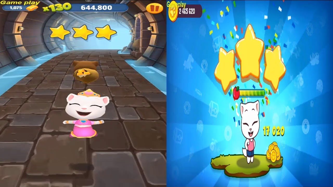 Talking Tom Candy Run VS Talking Tom Gold Run PRINCESS ANGELA VS ...