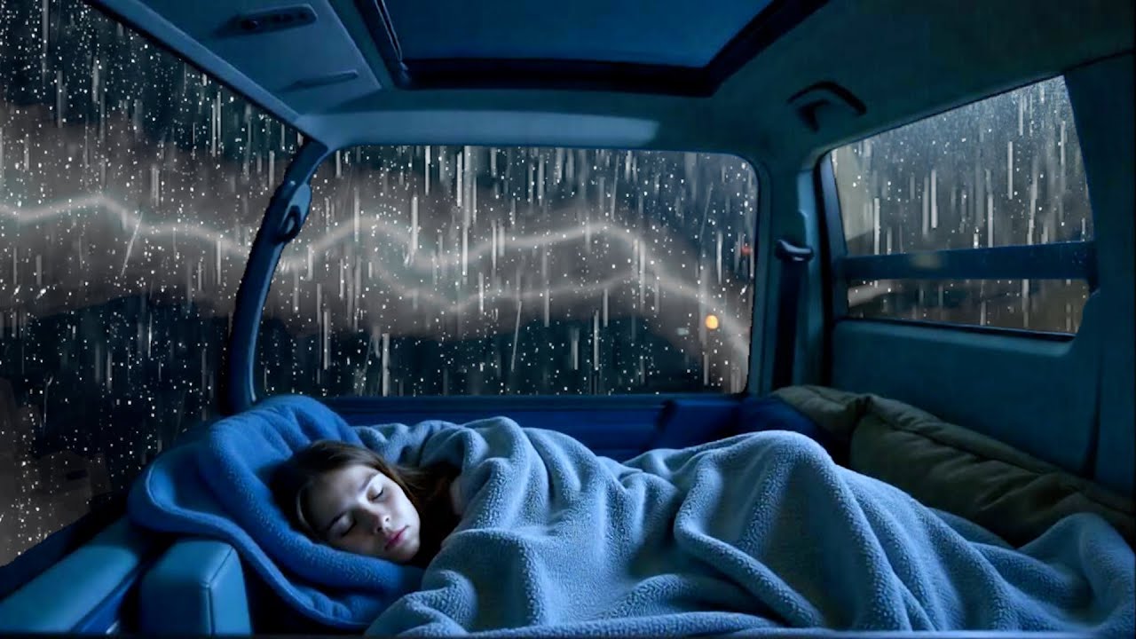 THUNDERSTORM Inside the Car; Heavy Rain & Lightning Sounds on a Stormy ...