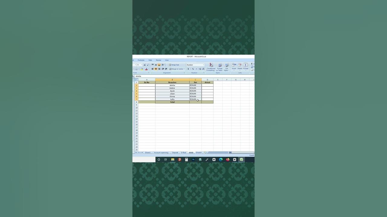 Excel tutorial in Amharic #excel - YouTube