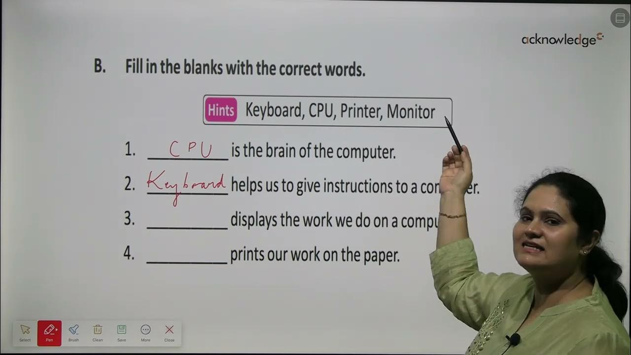 ACKNOWLEDGE COMPUTER CLASS 1 CHAPTER 3 PARTS OF A COMPUTER - YouTube
