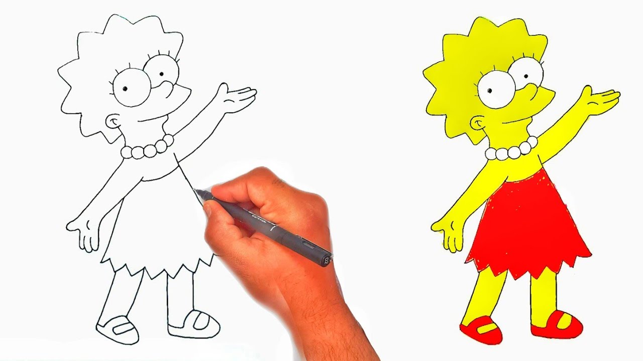 Drawing lisa Simpson from the Simpsons - YouTube