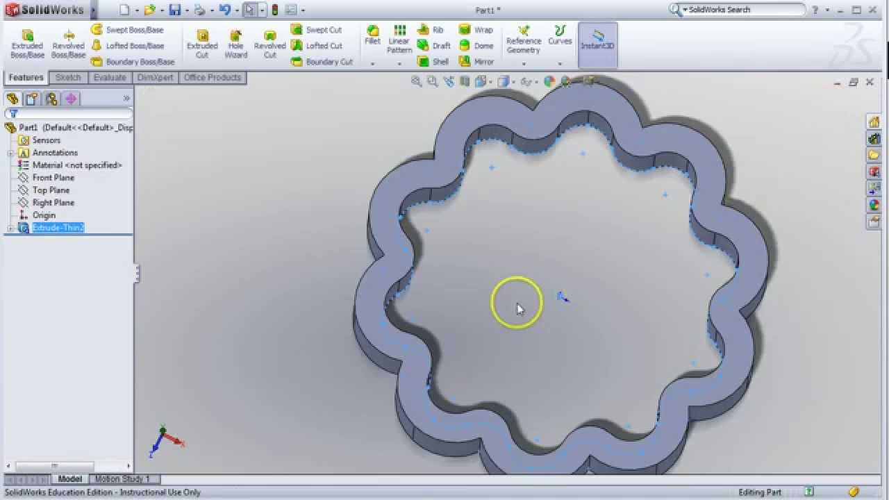 Solidworks Tutorial: How to make Flower Ring in Solidworks - YouTube