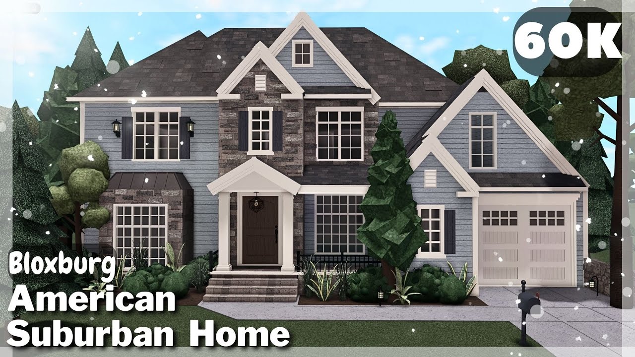 BLOXBURG: Suburban American Home Speedbuild | Roblox House Build - YouTube