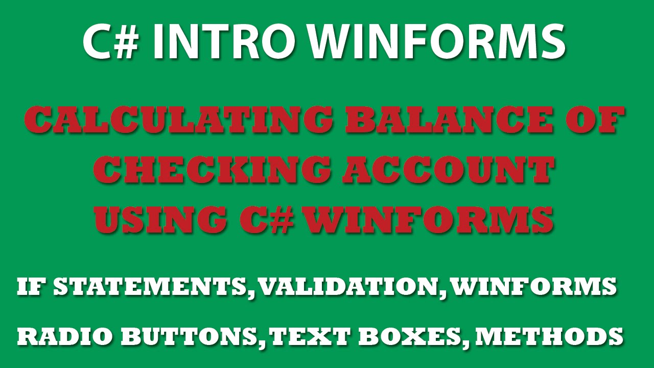 C# Programming Challenge: Create a project to compute checking account ...