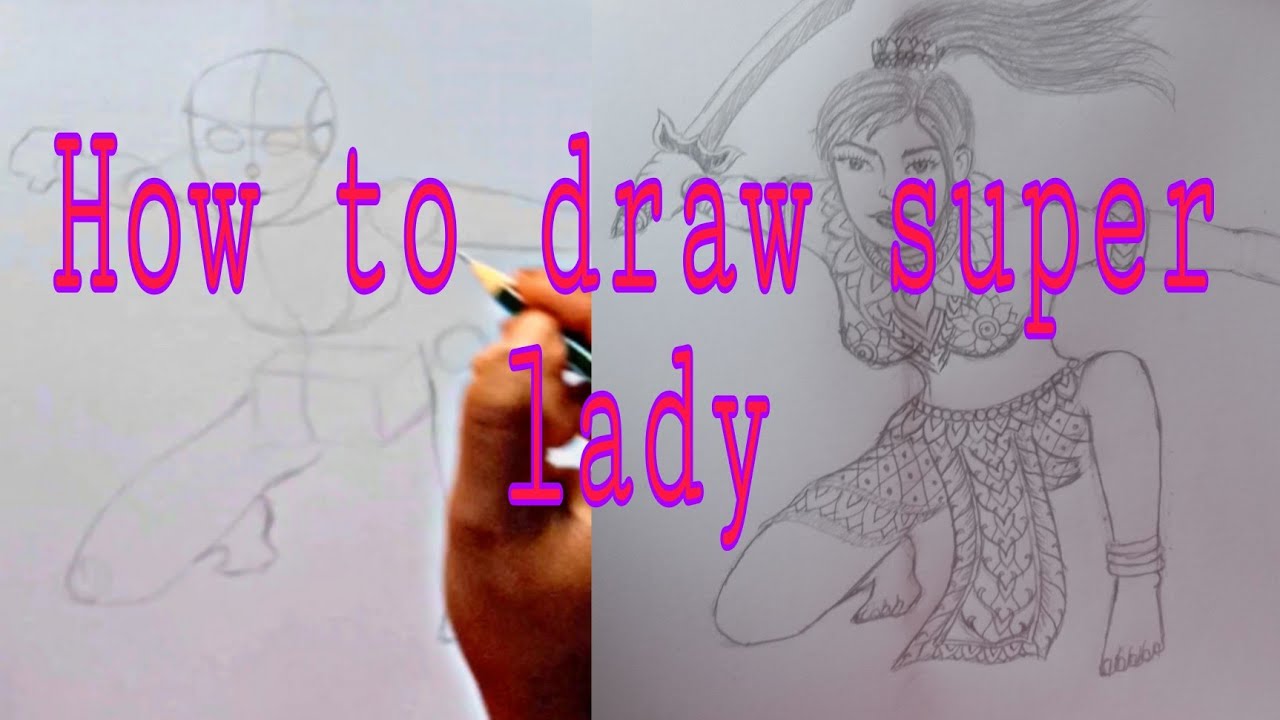 How to draw super lady #howtodraw #learnhowtodraw - YouTube