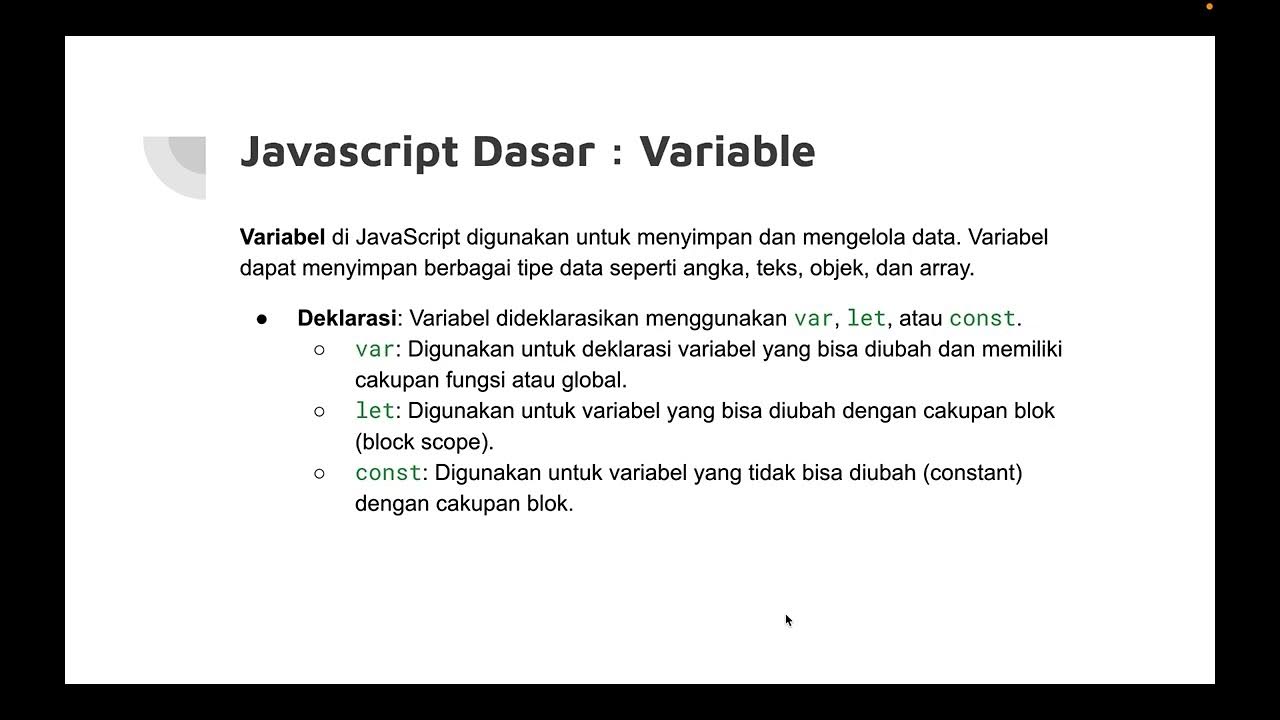 Javascript Dasar Variable Youtube