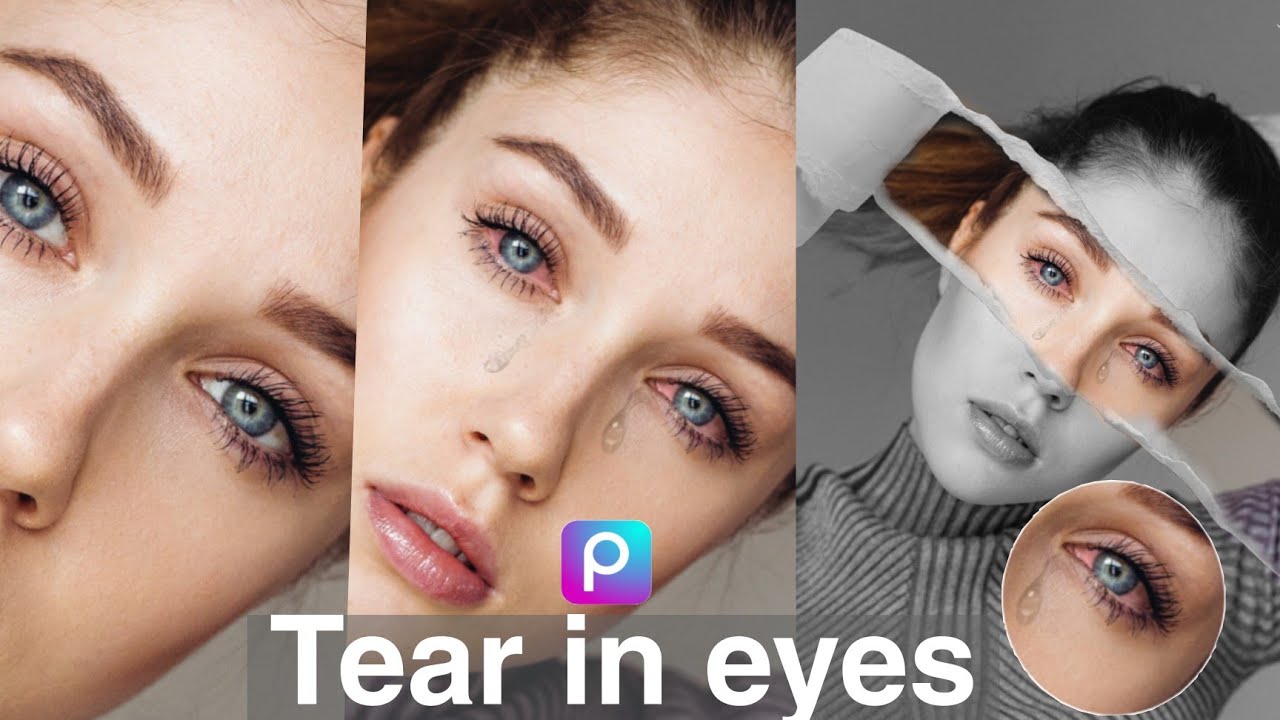 How to Make realistic Tear in Eyes || Picsart Tutorial 2024 - YouTube