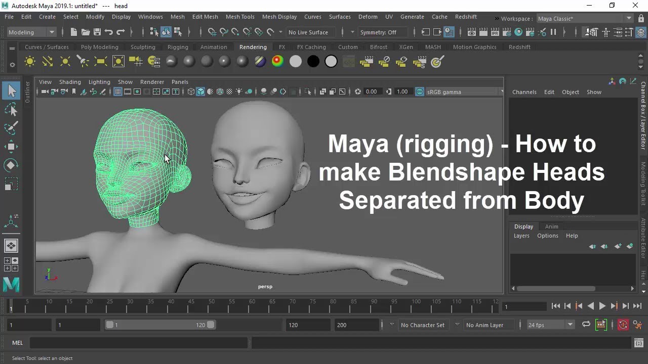 Maya (rigging) - How to make Blendshape Heads Separated from Body - YouTube