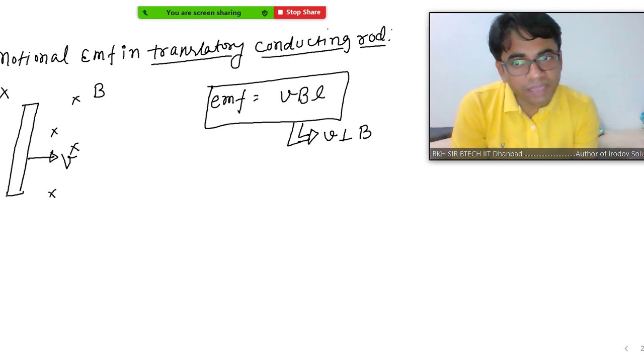 Lecture-3: Motional emf theory and questions in EMI explained by RKH ...