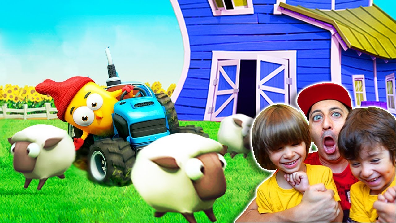 DANI ESPANTA las OVEJAS en el JUEGO del POLLITO - YouTube