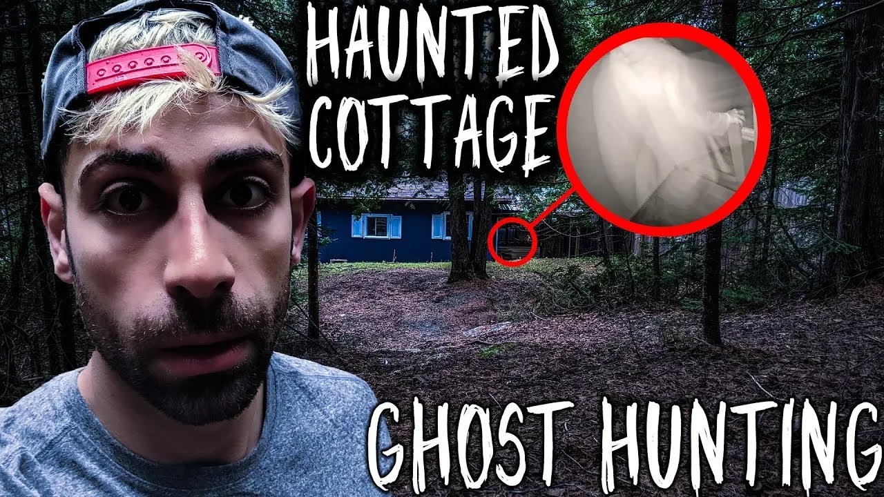 24 HOURS IN A HAUNTED CABIN # WE TRIED STAYING IN A HAUNTED COTTAGE ALI ...