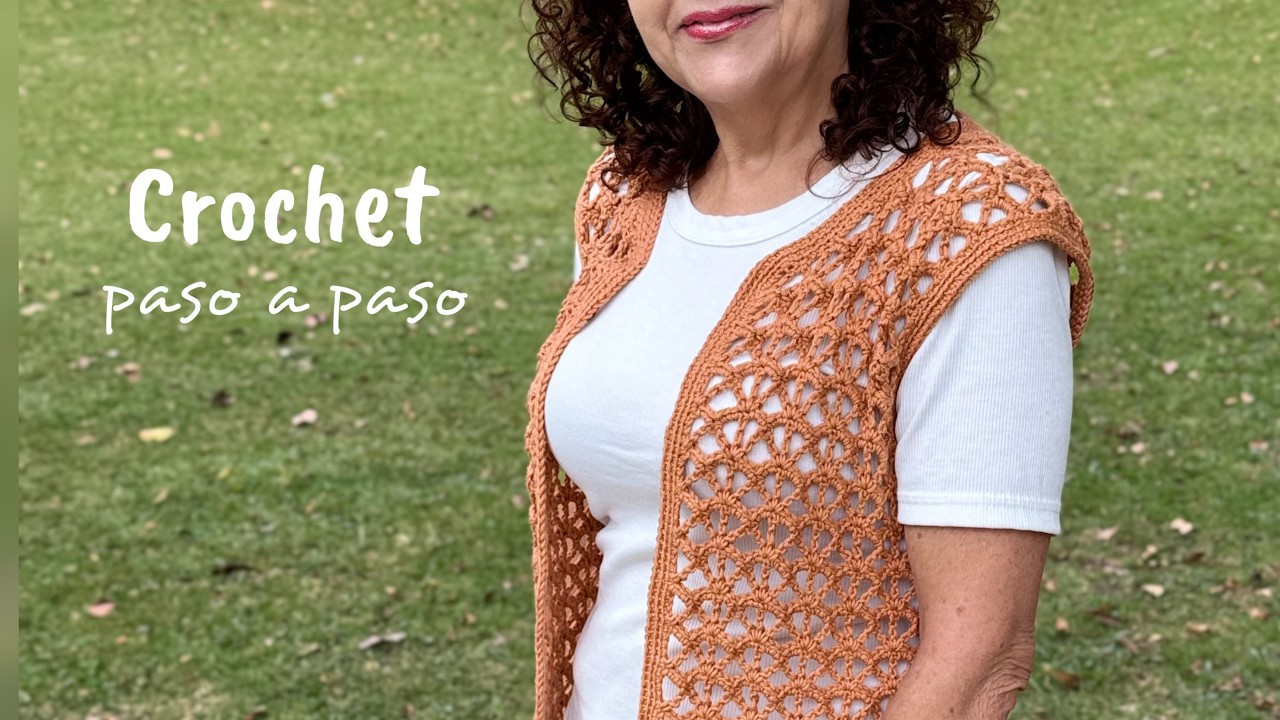 Tejiendo para mamá 🥰 Chaleco Paula con un punto hermoso y fresco - YouTube