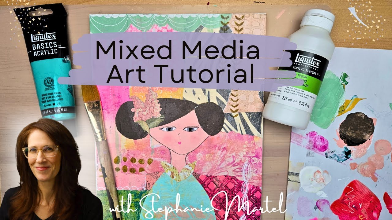 Mixed Media Girl Painting Demo - YouTube