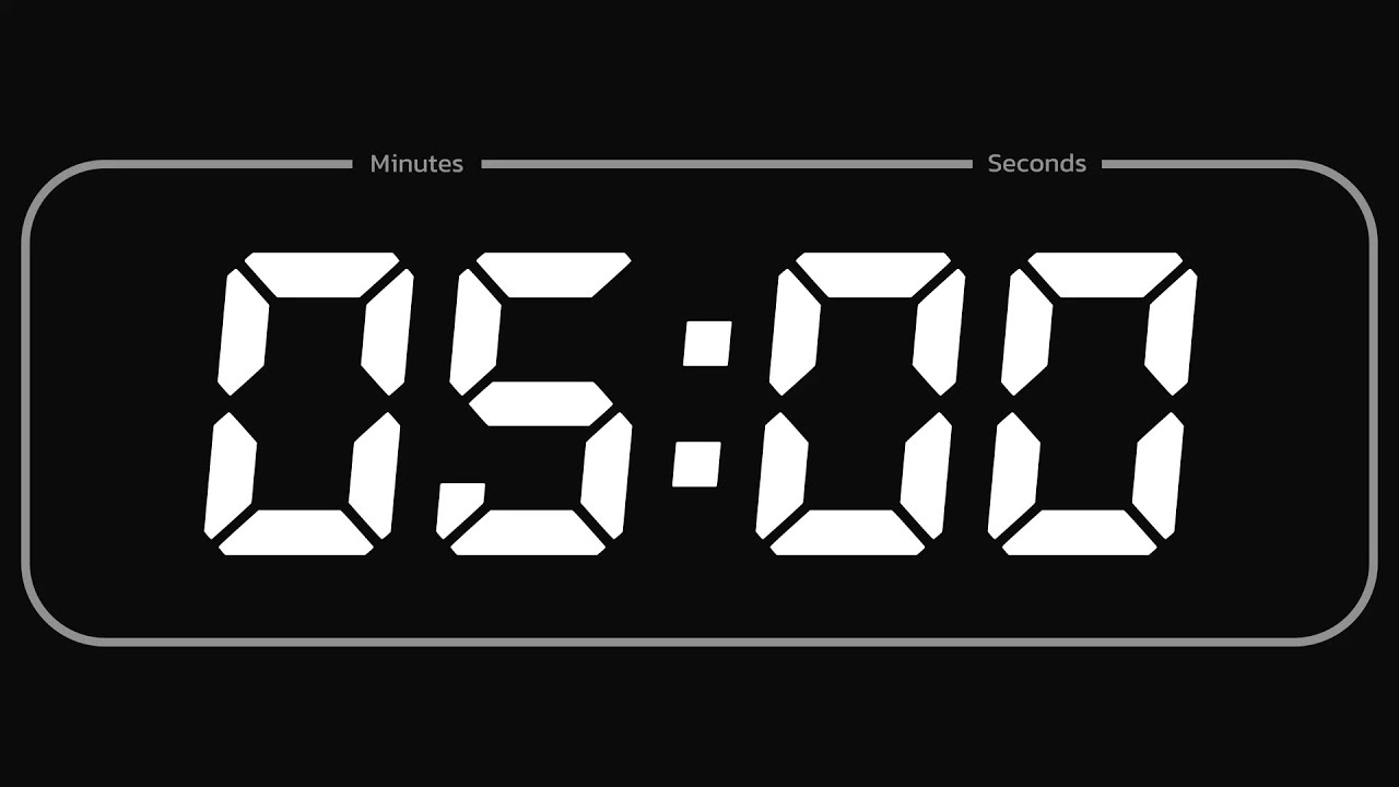 5mins digital clock countdown timer with alarm sound - YouTube
