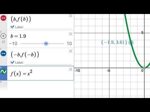 Desmos Video Tutorial: Exploring Even Functions: Quadratic Function Examples - YouTube