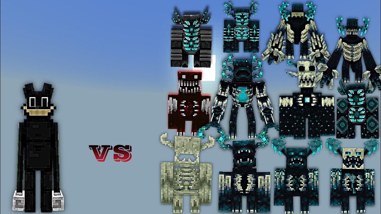 Cartoon Cat (Trevor Henderson) vs Warden Plus (Wardens) | Minecraft ...