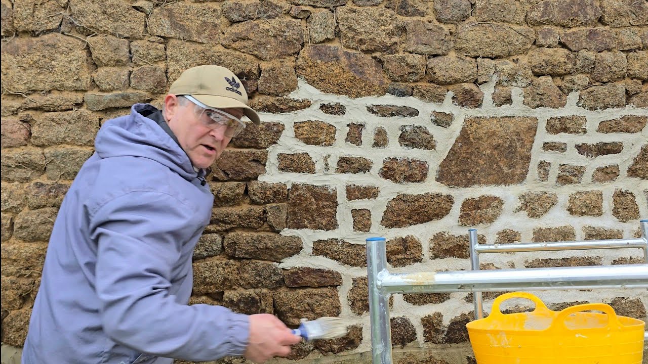Lime Pointing A Granite Stone Wall! - YouTube