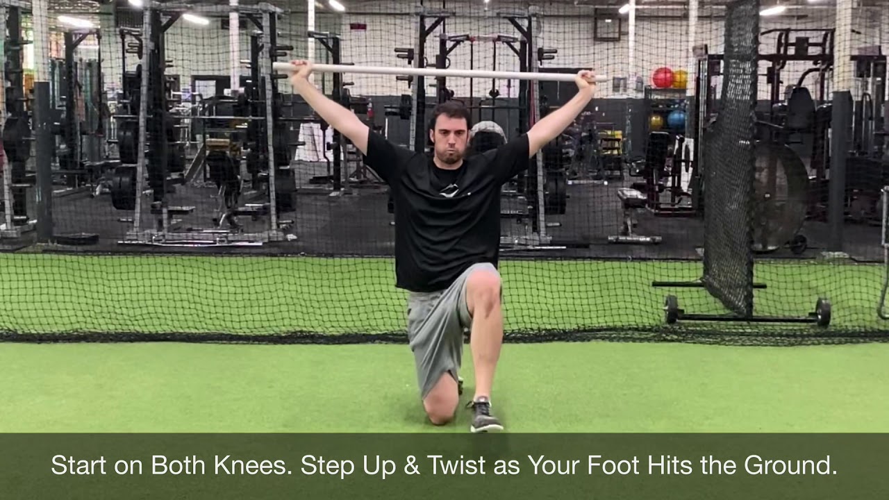 Exercise Example - Kneeling Step Up w/ Rotation - YouTube