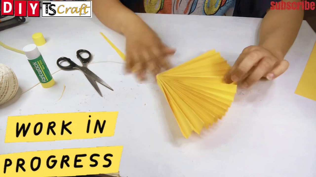 DIY PAPER FAN DECORATION || HOW TO MAKE PAPER FAN FOR PARTY DECORATION ...