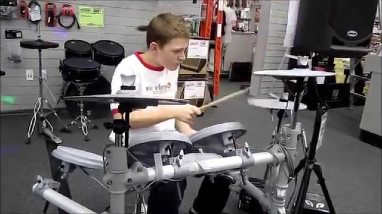 Playing on the KAT kt1 drum set! - YouTube