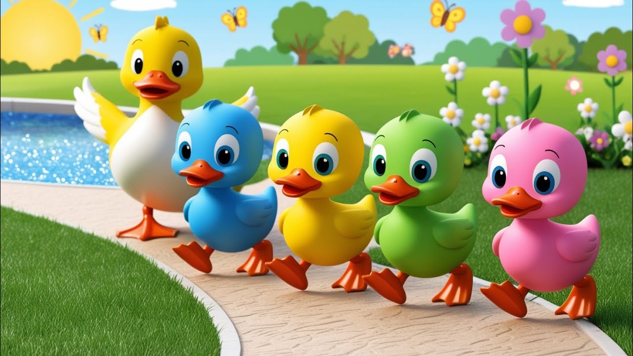 5 Little Ducks Went Out to Play | Nursery Rhyme for Kids | Sing Along ...