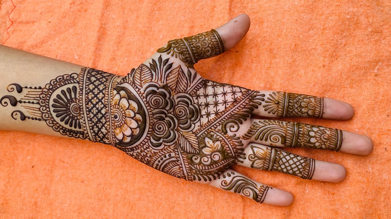 simple mehndi design front hand | front mehndi design easy and ...