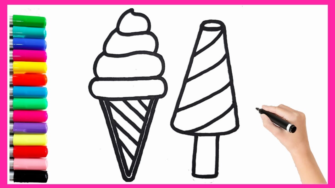 How to draw icecream easy step by step | Drawing icecream | Easy ...