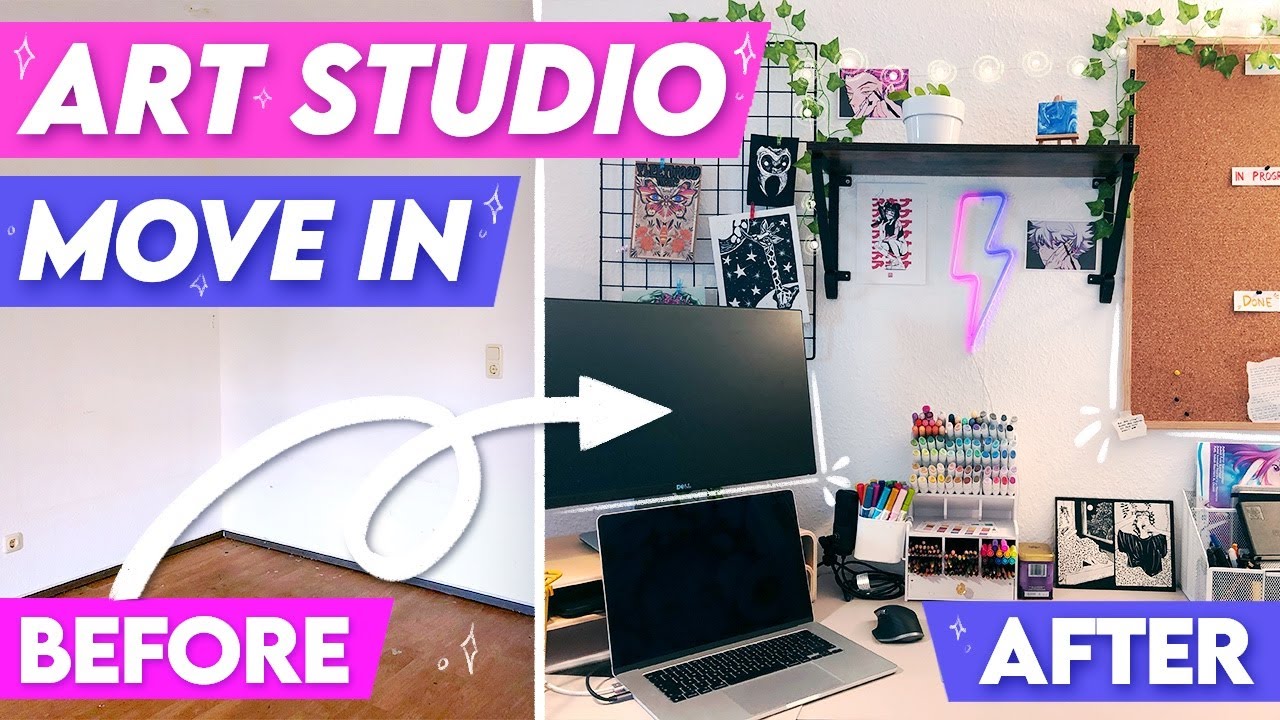 EXTREME ART STUDIO MAKEOVER | Moving into a real Art Studio - YouTube