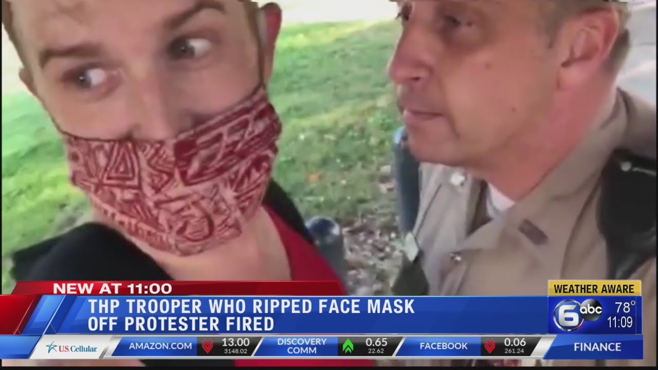 THP Trooper who ripped face mask off protester fired - YouTube