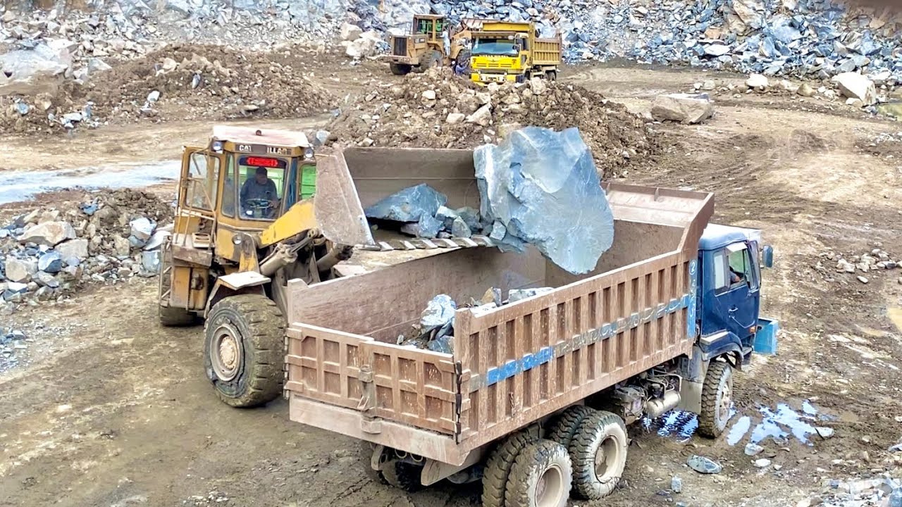 Big Rocks 😳 Massive Rock Loading Show By Powerful 966 Wheel Loader ...