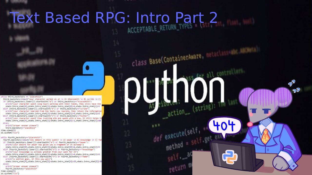 Text Based RPG: Intro Part 2 - YouTube