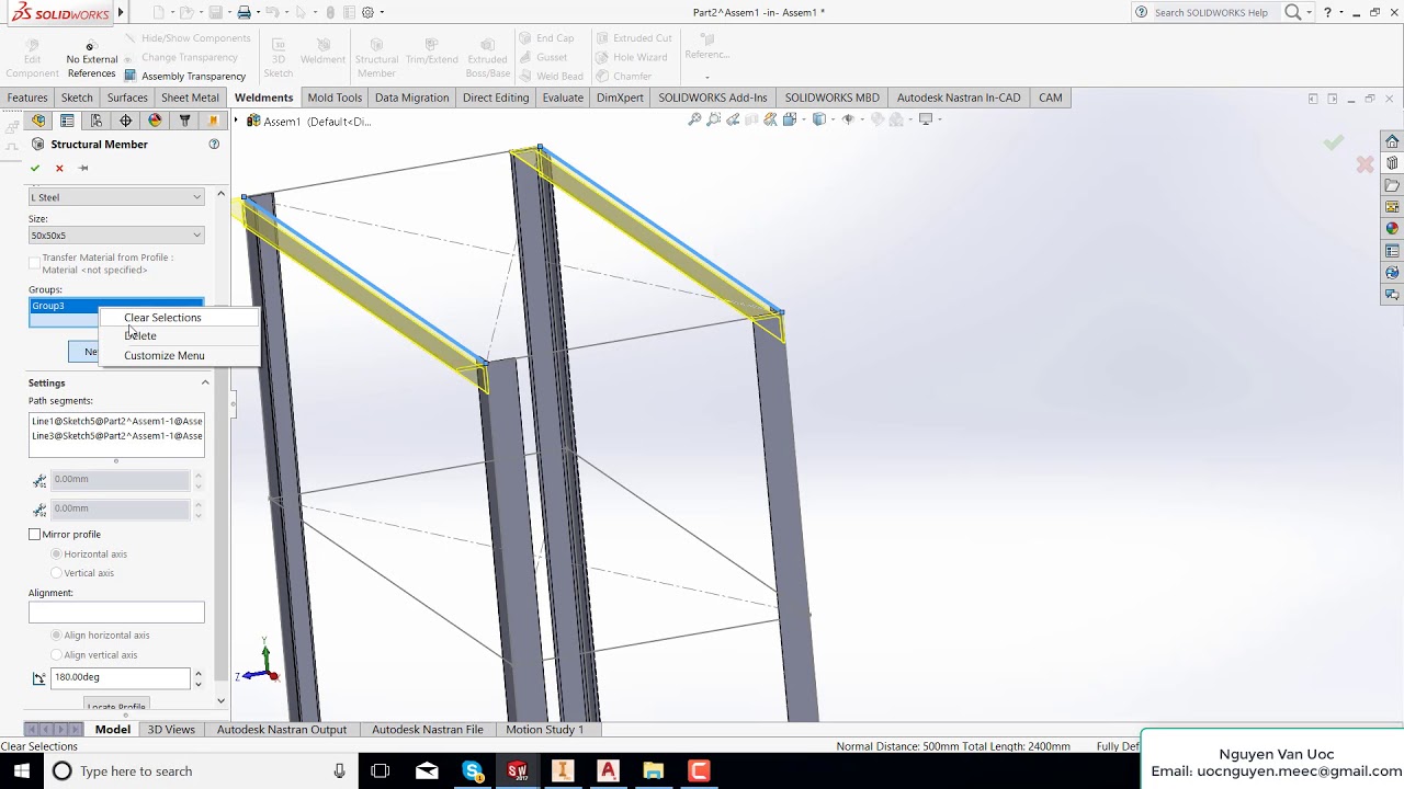 Solidworks Weld Profile & Libraries frame - YouTube
