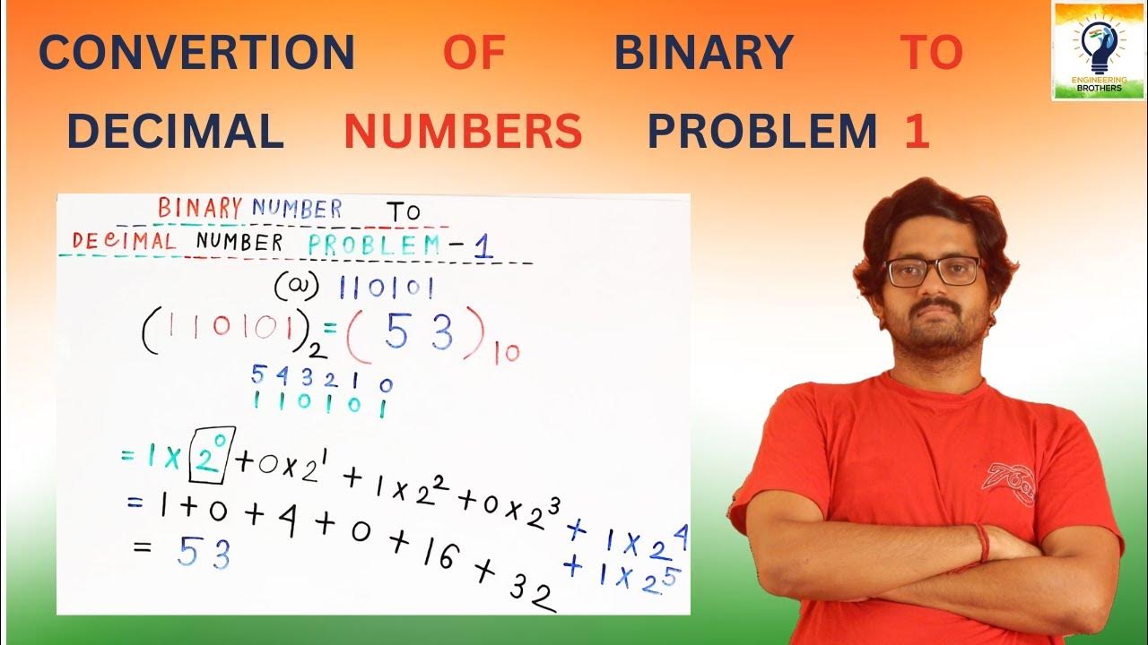 Conversion of binary to decimal numbers problem 1 - YouTube