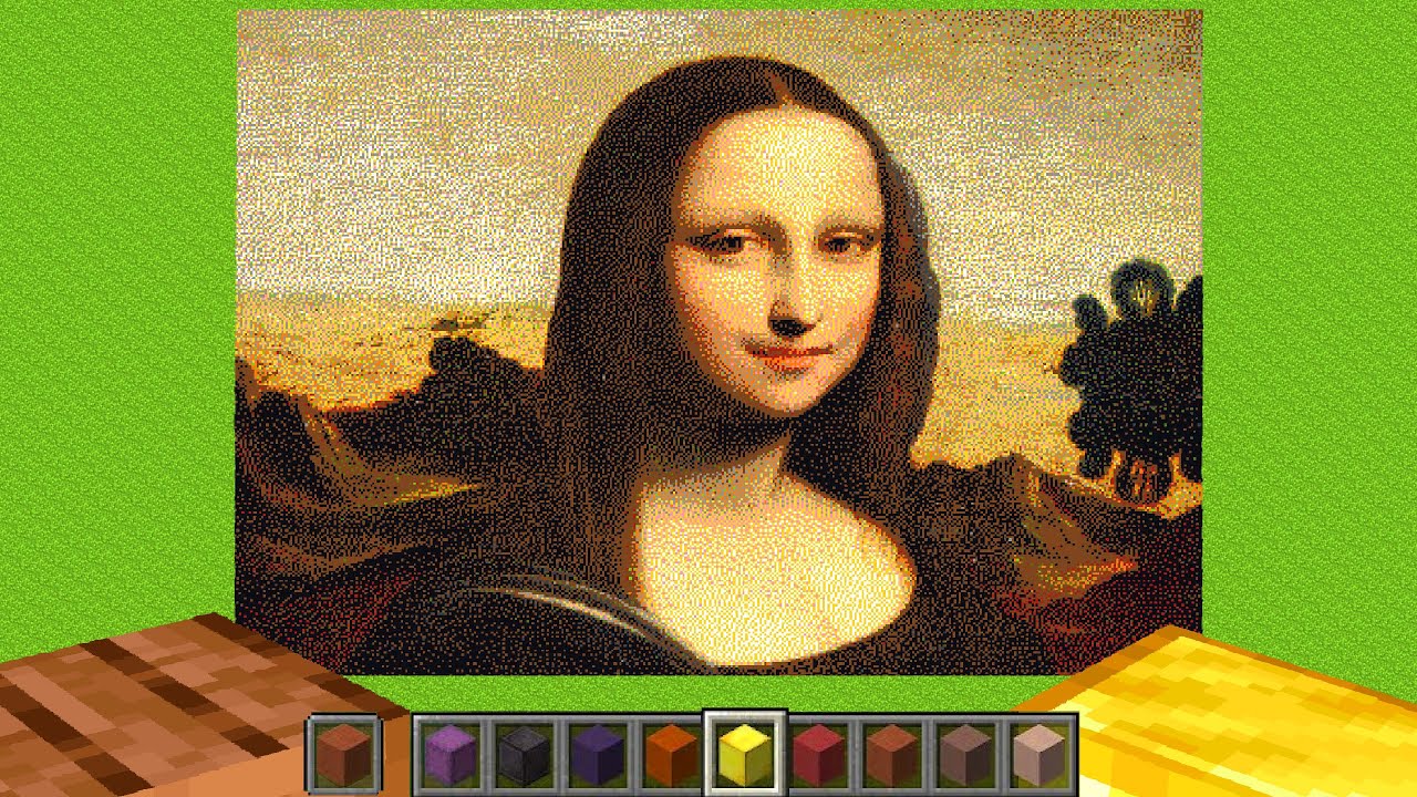 How To Draw in Minecraft Maps ? | Pixel Art | Mona Lisa - YouTube
