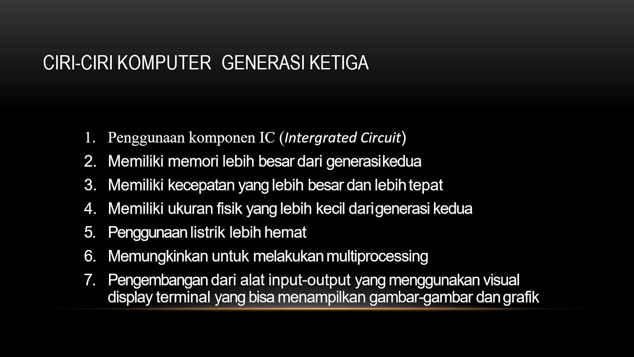Sejarah Komputer Generasi ke 3 - YouTube