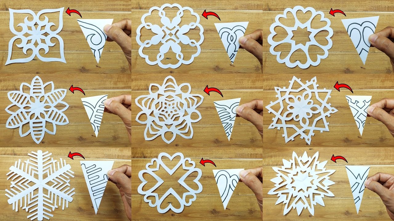 10 Paper Cutting Snowflakes Design ️ How To Make Paper Snowflake For