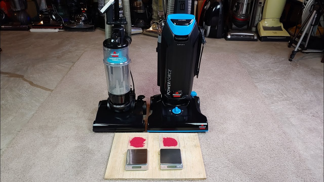 Bissell Powerforce Compact Versus Bagged Two Cycle Sand Test - YouTube