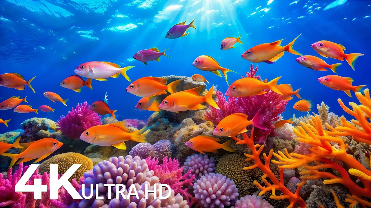 AQUARIUM 4K (ULTRA HD) - Beautiful Fish Swimming & Colorful Sea Life ...
