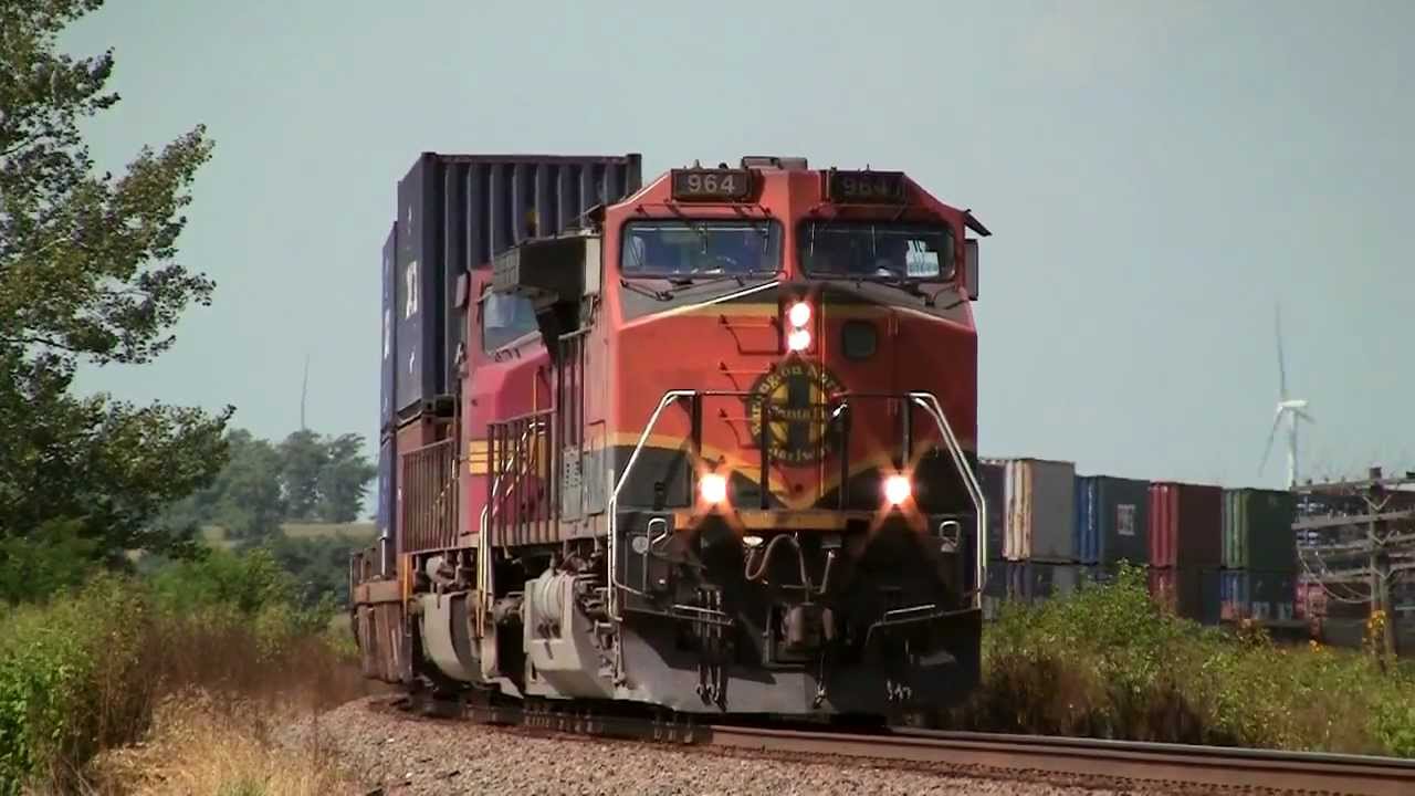 BNSF 964 East, Approaching Shabbona, Illinois on 9-12-2011 - YouTube