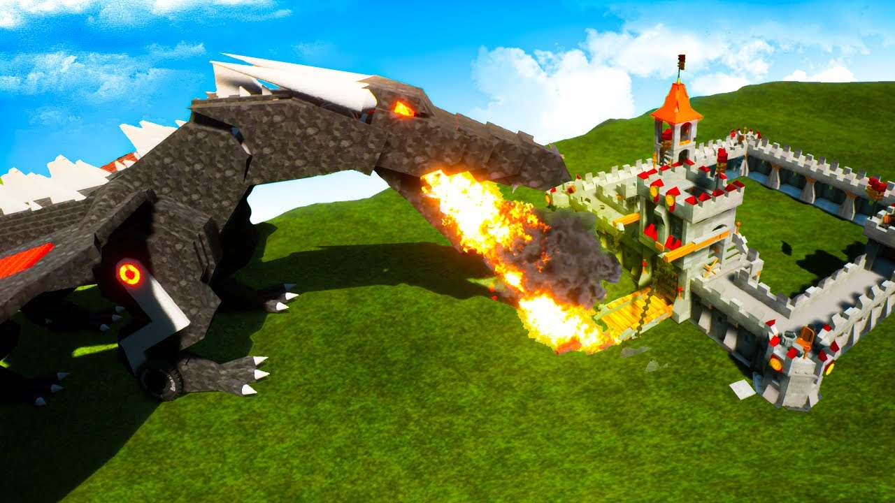 Biggest LEGO DRAGON Ever Sieges a Castle in Brick Rigs Multiplayer ...