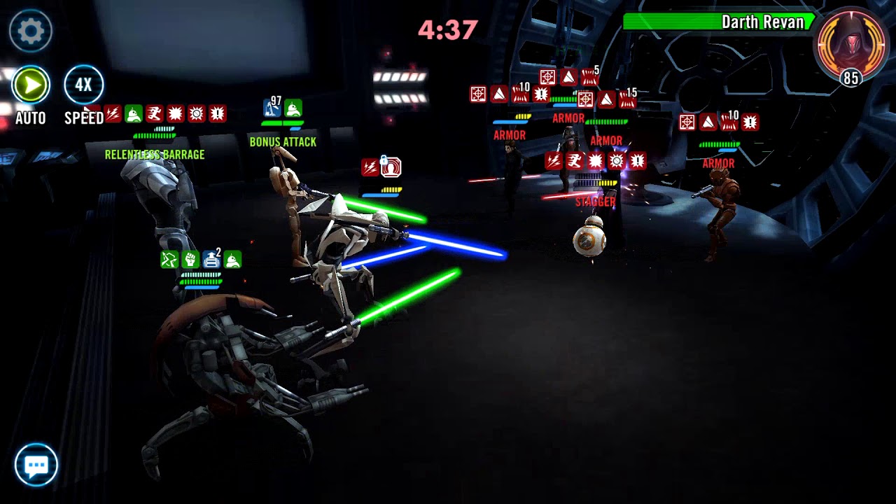 SWGOH- GG vs Darth Revan (full auto) - YouTube