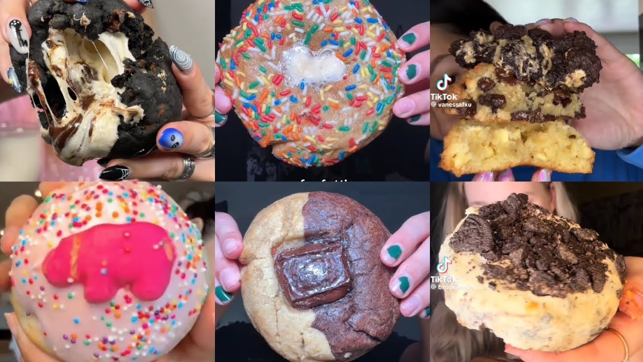 Gooey Moist COOKIES TIKTOK MUKBANG COMPILATION CHOCOLATE CHIP FUNFETTI BROOKIE RED VELVET ...