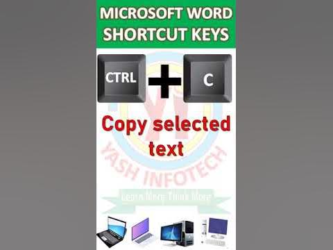 Ctrl + C – Copy selected text, MICROSOFT WORD SHORTCUT KEYS #computerknowledge #computergk - YouTube