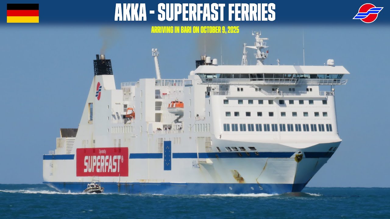 Arrival of ferry AKKA in Bari (Superfast Ferries Charter) - HD 1080p ...