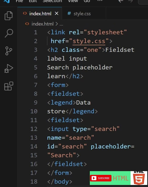 Html Fieldset Input Search Placeholder Learn Html Python Htmlcode Coading Coder Html5